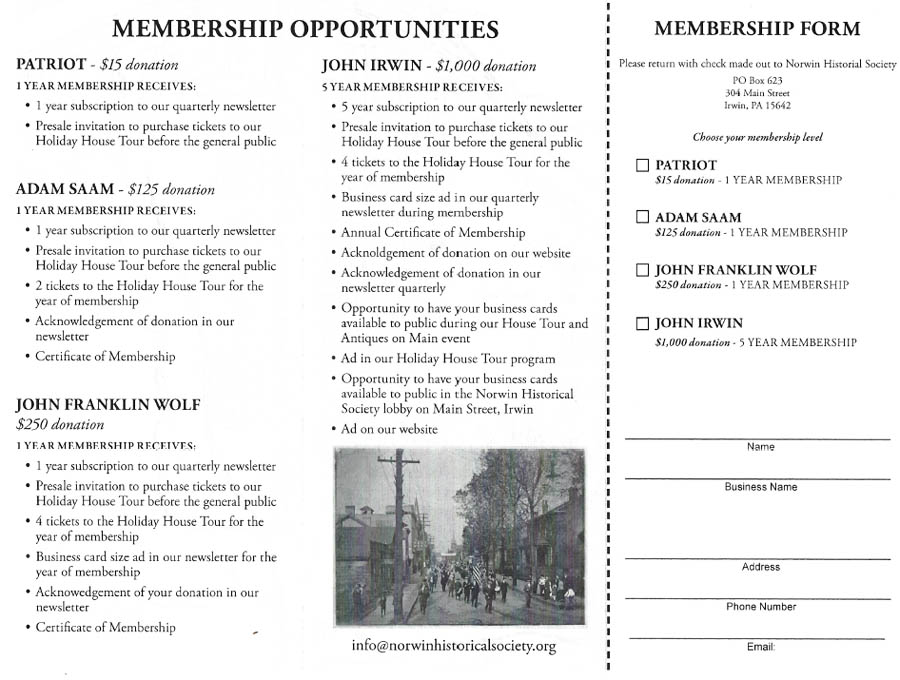 NHS Membership Opportunities - Norwin Historical Society